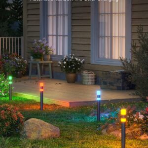 Govee Outdoor Pathway Lights, Patio Decorations, Smart Outdoor Lights with App Control, 250LM RGBIC Walkway Lights, IP65 Aluminum Landscape Lighting for Yard, Works with Alexa, Wired 4 Pack