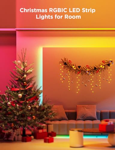 Govee RGBIC LED Strip Lights M1 with Matter, 16.4ft WiFi LED Lights for Cabinet, TV, Bed and Gaming Desk, Smart LED Lights Work with Apple Home, Alexa, Google Assistant and SmartThings, Room Decor