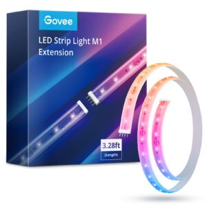 govee rgbic led strip lights m1, 3.28ft led lights extension without plug, diy multiple colors on one line, smart led strip lights for bedroom, studio, cabinet, upgraded rgbic, christmas