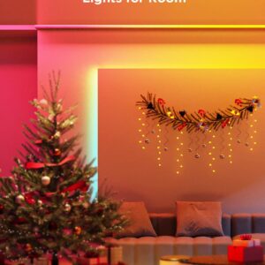 Govee RGBIC LED Strip Lights M1, 3.28ft LED Lights Extension without Plug, DIY Multiple Colors on One Line, Smart LED Strip Lights for Bedroom, Studio, Cabinet, Upgraded RGBIC, Christmas