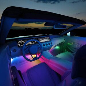 Govee Interior RGBIC Car Lights with Smart App Control, Music Sync Mode, DIY Mode and Multiple Scene Options, 2 Lines Design LED Lights for Cars, Trucks, SUVs