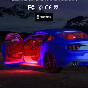 Govee Interior RGBIC Car Lights with Smart App Control, Music Sync Mode, DIY Mode and Multiple Scene Options, 2 Lines Design LED Lights for Cars, Trucks, SUVs