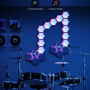 Govee Glide Hexagon Light Panels Ultra, 3D Wall Lights with DIY Program, RGBIC LED Gaming Lights for Wall, LED Lights for Gaming Setup with 129 Lamp Beads, Works with Alexa, 10 Pack, Meteor Gray