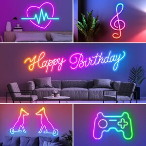 Led Neon Rope Lights 32.8Ft,Control with App/Remote,Flexible Led Rope Lights,Multiple Modes,IP65 Outdoor RGB Neon Lights Waterproof,Music Sync Gaming Led Neon Strip Lights for Bedroom Indoor Led Light