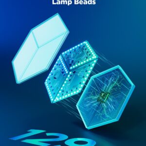 Govee Glide Hexagon Light Panels Ultra, 3D Wall Lights with DIY, RGBIC LED Gaming Lights for Wall, LED Lights for Gaming Setup with 129 Lamp Beads, Works with Alexa, 10 Pack, Lunar White