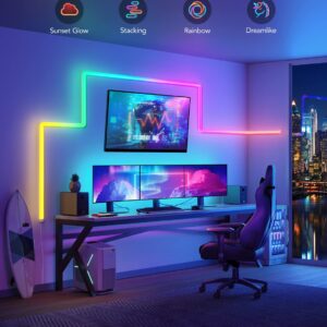 Govee RGBIC 3D Wall Light Glide, AI Sync Box with Monitor Backlight