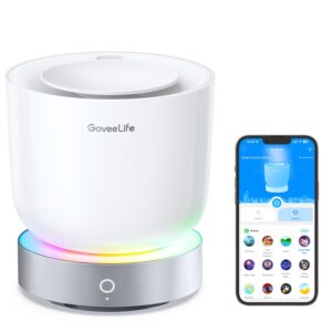 goveelife smart essential oil diffuser with alexa voice app control for home office bedroom, 300ml quiet cool mist aroma diffuser with 2 mist modes, white noise, waterless auto off/alarm