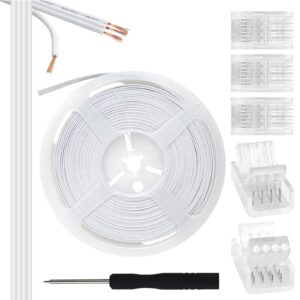 rgbzone 𝟰 𝗣𝗶𝗻 𝟭𝟬𝗺𝗺 𝗟𝗘𝗗 𝗦𝘁𝗿𝗶𝗽 𝗖𝗼𝗻𝗻𝗲𝗰𝘁𝗼𝗿 𝗞𝗶𝘁 32.8ft 4 pin rgb extension wire and 5 pcs 4 pin led strip to wire connectors for 10mm ip20/ip65 5050 3528 smd rgb led strip light