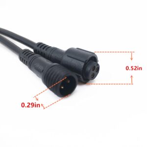 6 Pair Black 3 Pin Waterproof Connector，Waterproof Male Female Connector Cable led Connector，led 3 pin Waterproof Connector ，for for Garden Lights Path Lighting,Indoor/Outdoor LED Strip Lights