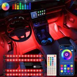 keepsmile interior car lights accessories app control with remote music sync color change rgb under dash car lighting with usb charger 12v 2a led lights for jeep truck