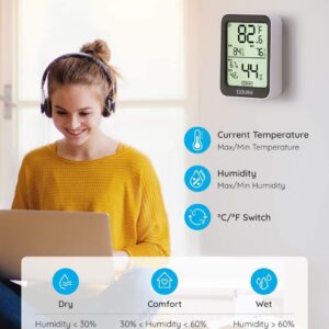 Govee Smart Humidifier H7141 Bundle with Govee Bluetooth Digital Hygrometer Indoor Thermometer, Room Humidity and Temperature Sensor Gauge with Remote App Monitoring, Large LCD Display