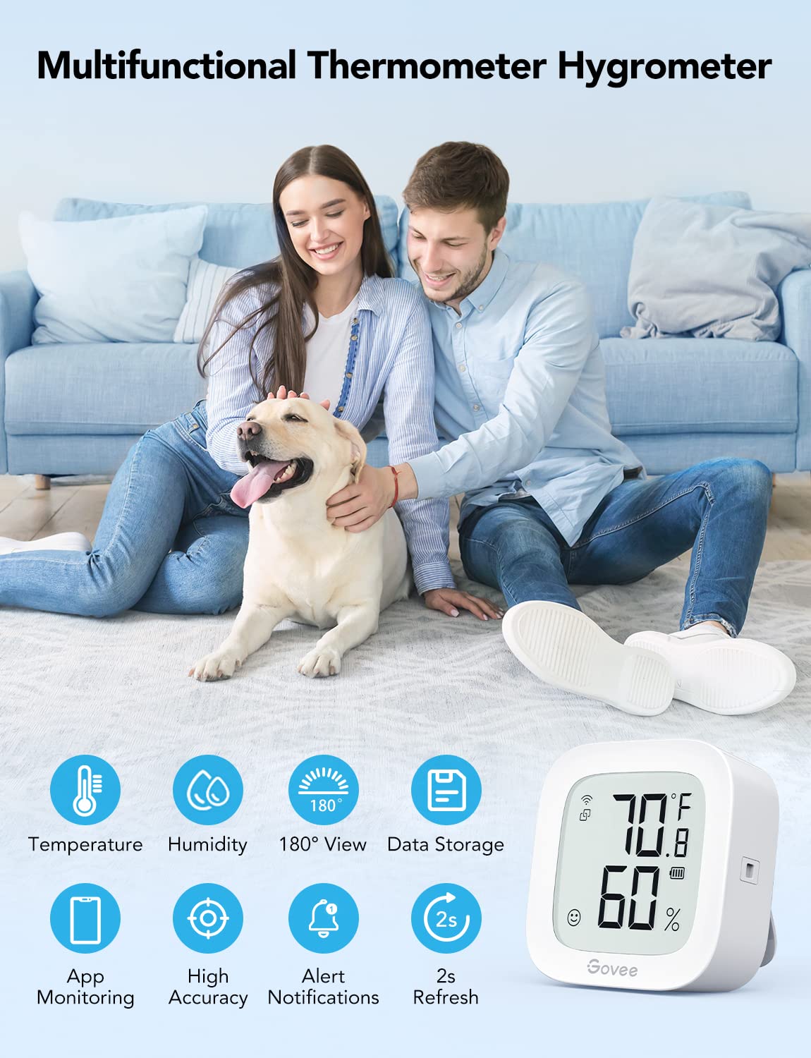 Govee WiFi Hygrometer Thermometer H5179 Bundle with Govee WiFi Digital Hygrometer Thermometer H5103 for Indoor Home Bedroom