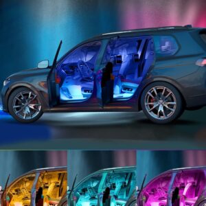 Govee RGB Interior Car Lights Bundle with Govee 8 pcs RGBIC Exterior Car Lights, App Control, DIY Mode and Music Mode