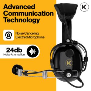 KORE AVIATION P1 General Aviation Headset for Pilots | Mono, Passive Noise Reduction, Noise Canceling Microphone, Acoustic Ear Cup, AUX Port, GA Dual Plug with Headset Bag (2 Items)