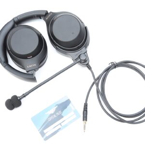 Crystal Mic Pro Lightning with TSOd Intricon Microphone. Compatible for Sony WH-1000XM3/4 ANR Headphones. Transforms Your Headphone into an ANR Aviation Headset