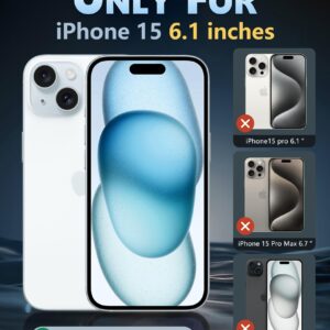 FNTCASE for iPhone 15 Phone Case: Clear Slim Shockproof Cell Phone Protective Cover | Anti Yellowing Scratch Proof Drop Proof Tough 5G Mobile Phone Protection Bumper 6.1 inch (Clear)