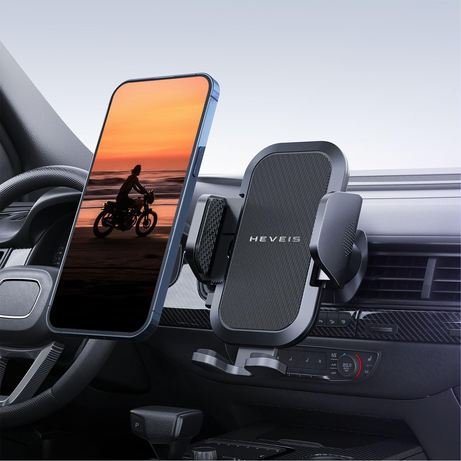 HEVEIS Phone Holder Car,Upgraded Metal Hook Clip Car Phone Holder for Car Vent,Thick Cases Friendly Cell Phone Holder Car,Suitable for Most Smartphones Black