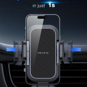 HEVEIS Phone Holder Car,Upgraded Metal Hook Clip Car Phone Holder for Car Vent,Thick Cases Friendly Cell Phone Holder Car,Suitable for Most Smartphones Black