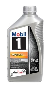 mobil 1 supercar advanced full synthetic motor oil 0w-40, 6-pack of 1 quarts