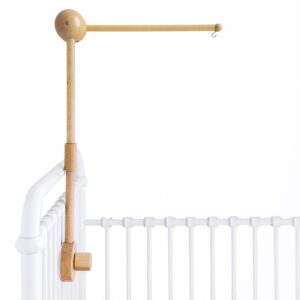 Sorrel + Fern Wooden Baby Crib Mobile Arm, 3D 360° Adjustable - Baby Mobile Holder Arm (31 inch, 100% Natural Beech Wood) - Strong Anti Slip Attachment - Nursery Décor