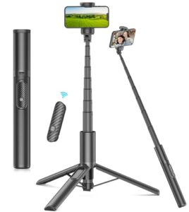 gahenwo 60" phone tripod & selfie stick with remote for cell phone 4"-7", portable smartphone tripod stand compatible with iphone android, lightweight travel tripod for selfies video recording vlog