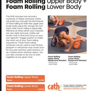 Cathe STS 2.0 Foam Rolling Upper + Lower Body Recovery Workout DVD For Women & Men - Use As a Self-Myofascial Release Techniques To Improve Mobility, Reduce Muscle Soreness, and Enhance Athletic Performance.