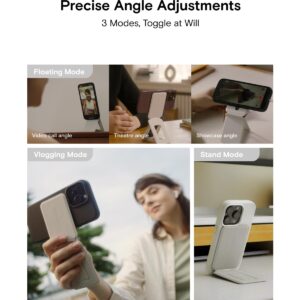 MOFT Phone Tripod Stand Compatible with iPhone 15/14/13/12 Series, Angle Adjustment & Strong Magnets & MagSafe Compatible MOVAS Invisible Selfie Stick Tripod, Sapphire