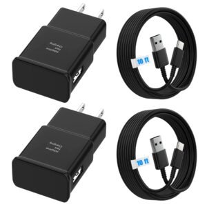 type c fast charger, for samsung charger android phone usb c charger block, charge cable 10ft for galaxy s23/s23+/s22/s21/s20/s10e/s9/s8/note20/note10/note9/z fold 3/4/5 2-pack