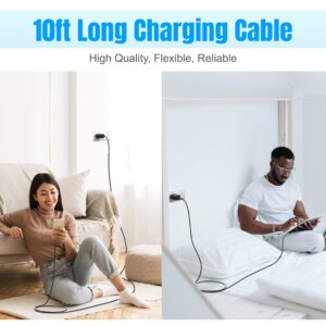 Type C Fast Charger, for Samsung Charger Android Phone USB C Charger Block, Charge Cable 10ft for Galaxy S23/S23+/S22/S21/S20/S10e/S9/S8/Note20/Note10/Note9/Z Fold 3/4/5 2-Pack