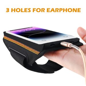 Running Armband with Airpods Bag 3D Design Cell Phone Armband for iPhone 15 14 13 Pro 14 Plus, Galaxy S20/S10 Water Resistant Sports Phone Holder Case & Zipper Slot Car Key Holder for 6.9 inch Phone