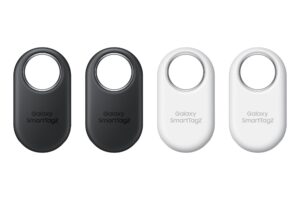 samsung smarttag2 (2023) bluetooth + uwb, ip67 water and dust resistant, findable via app, 1.5 year battery life (4-pack) - black/white