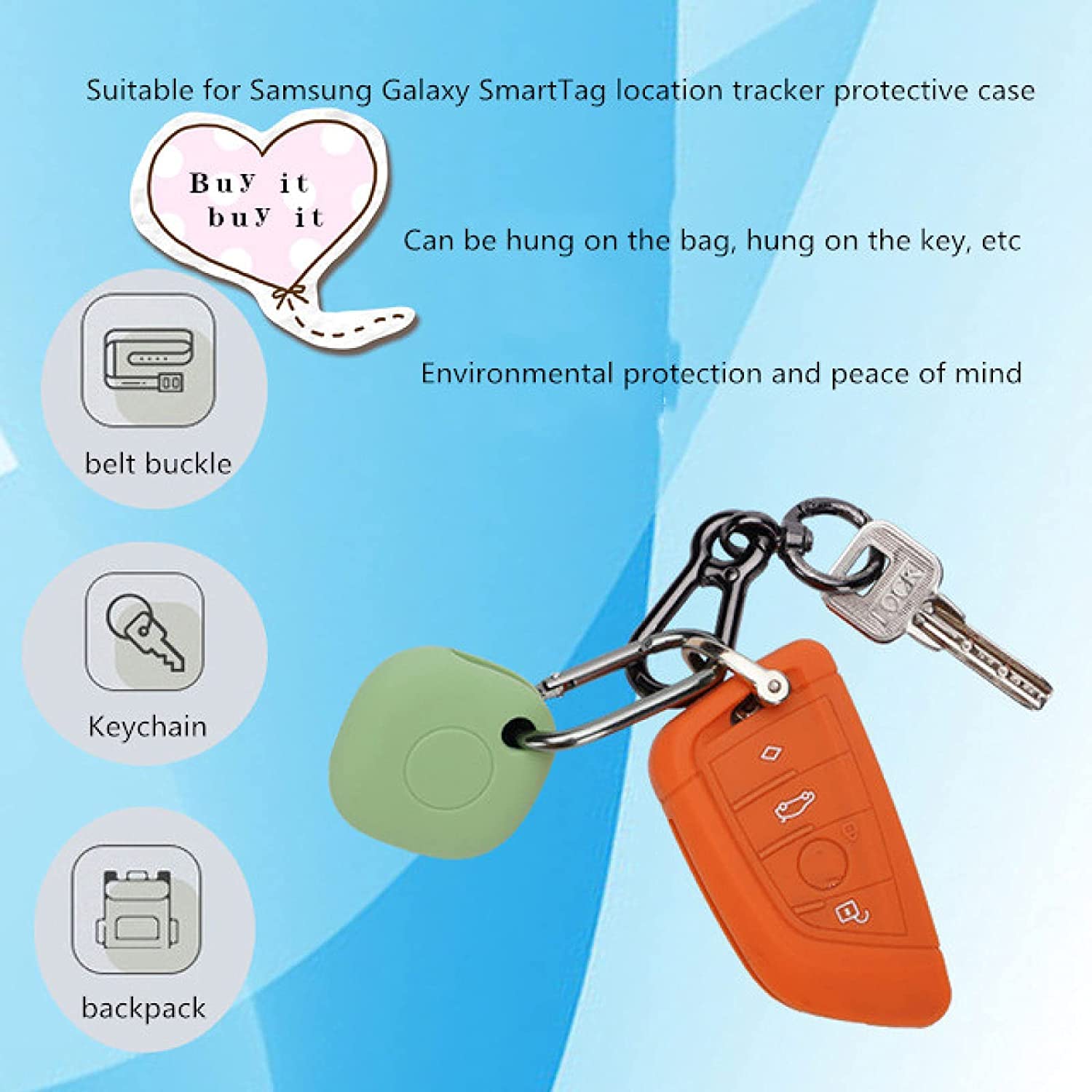 for Samsung Galaxy Smart Tag Protective case Tracker Finder Cover Shell Keychain Galaxy SmartTag case(Pack of 2)