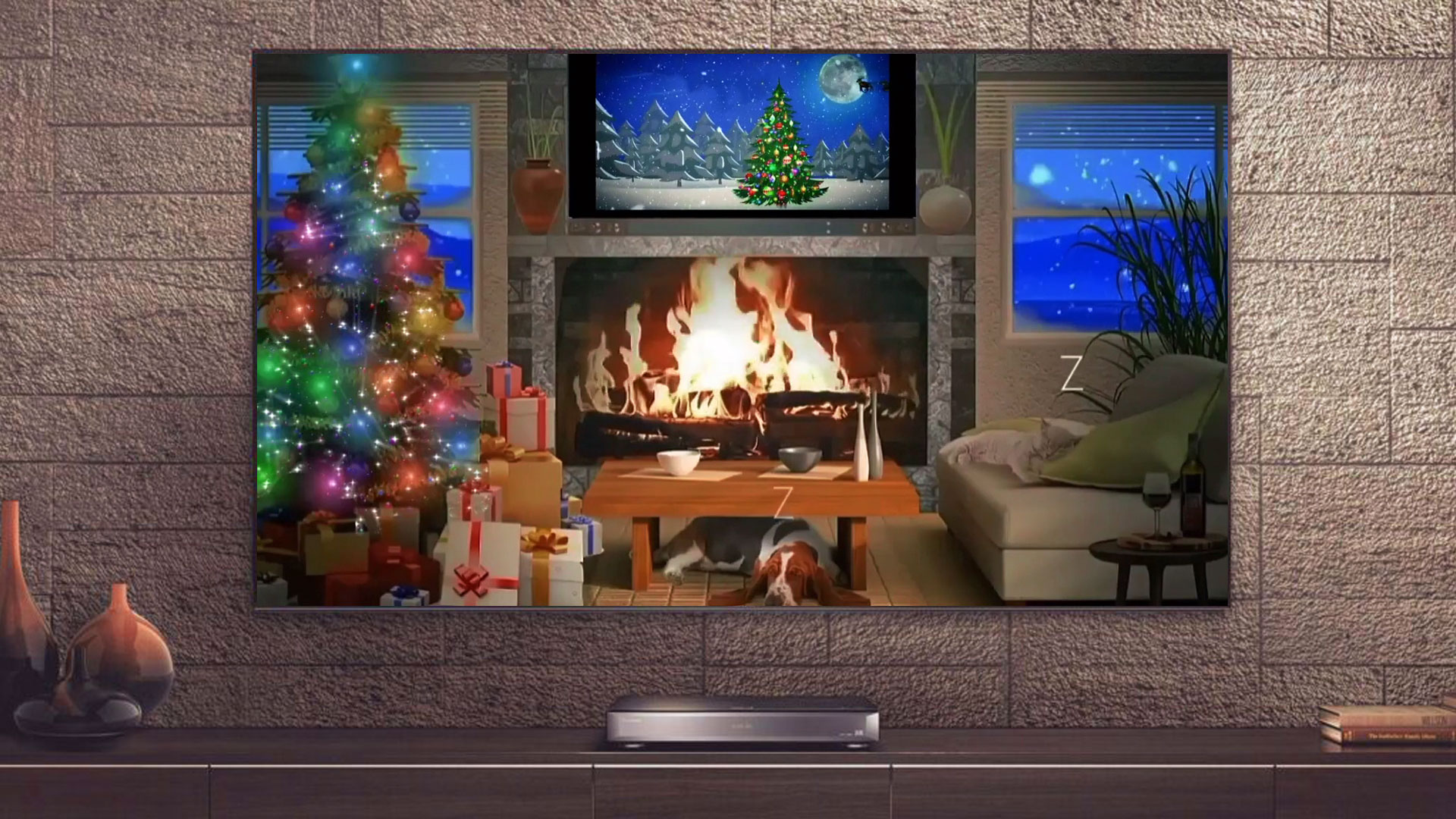 Festive Yuletide Fireplace: Ambient Xmas Flames with Crackle and Holiday Melodies For Tablets & Fire TV - NO ADS