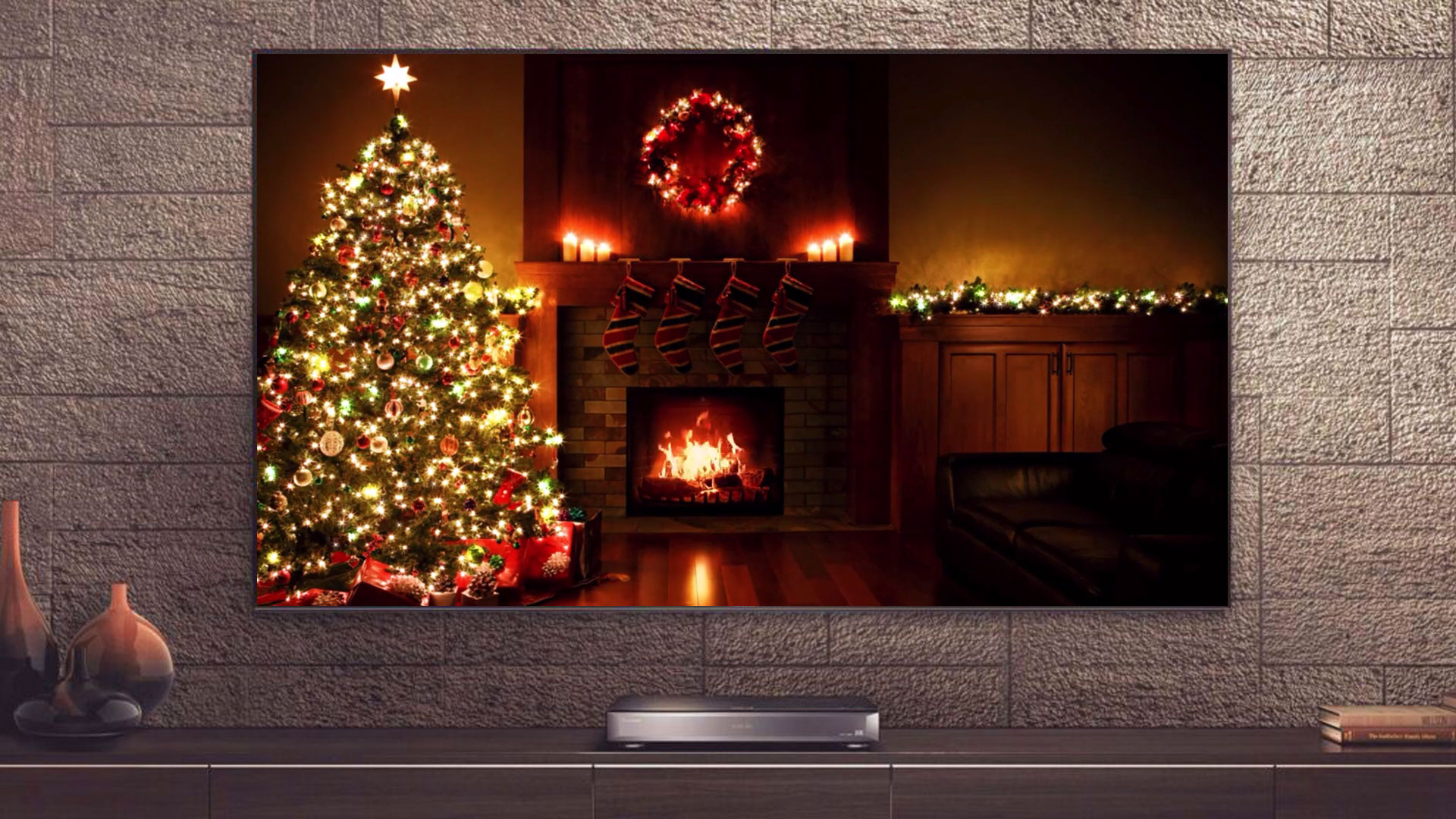 Festive Yuletide Fireplace: Ambient Xmas Flames with Crackle and Holiday Melodies For Tablets & Fire TV - NO ADS