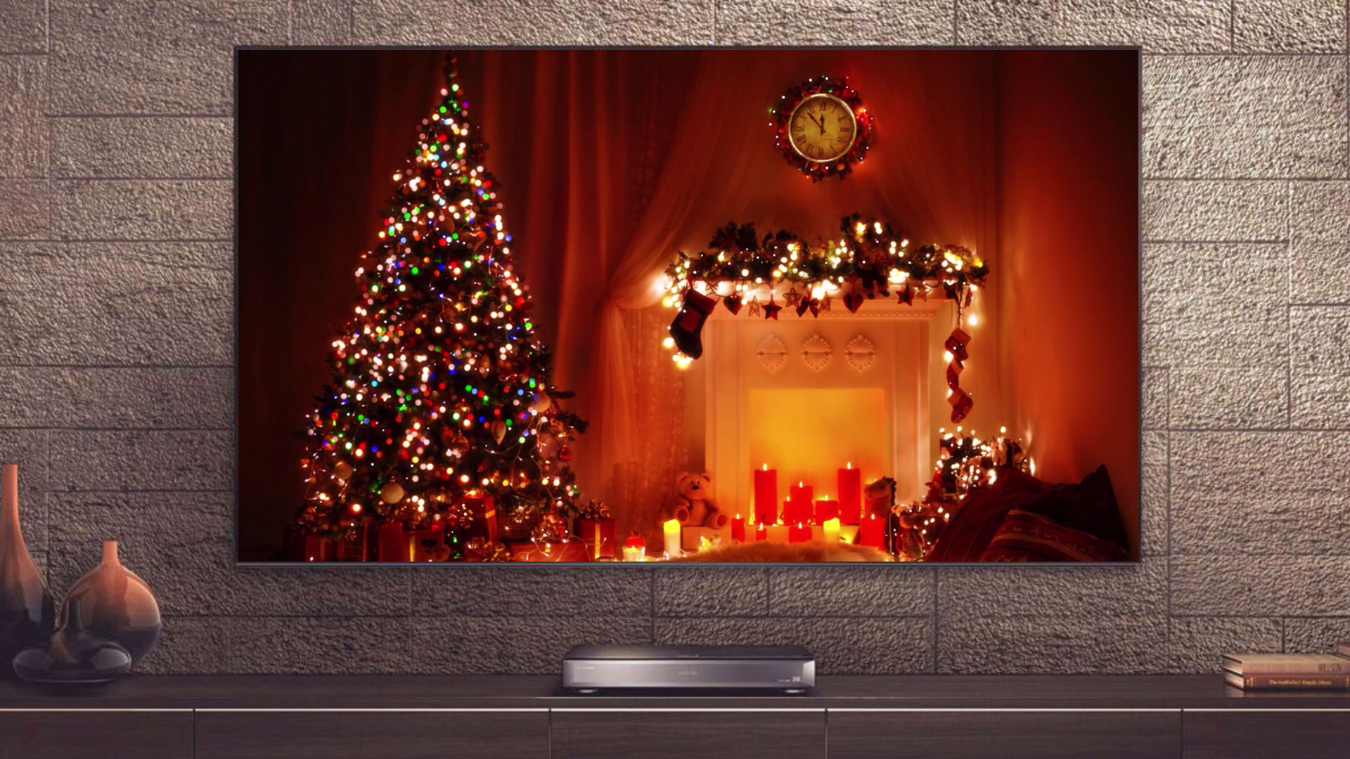 Festive Yuletide Fireplace: Ambient Xmas Flames with Crackle and Holiday Melodies For Tablets & Fire TV - NO ADS