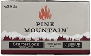 pine mountain starterlogg select-a-size firestarting blocks, 24 starts firestarter wood fire log for campfire, fireplace, wood stove, fire pit, indoor & outdoor use, red