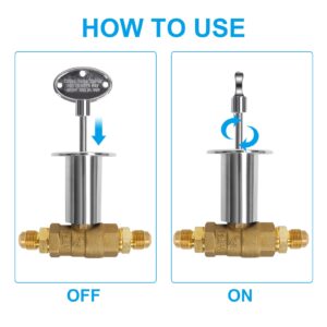 MOASKER 2 Pieces Universal Gas Fireplace Valve Key, Long Gas Fireplace Key, Gas Shut Off Key Tool for Natural Gas Fire Pit Accessories, 1/4" and 5/16" Turn Ball Valve - 18 Inches