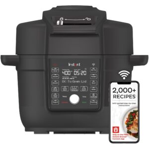 instant pot 6.5 quart duo crisp ultimate lid with wifi, 13-in-1 air fryer and pressure cooker combo, sauté, slow cook, bake, steam, warm, roast, dehydrate, sous vide, & more, includes app with recipes