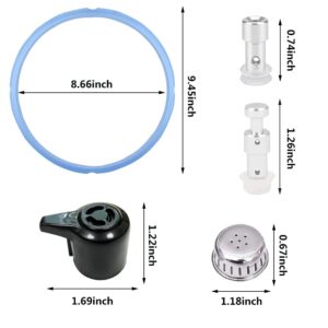 Sealing Ring and Steam Release Handle,Float Valve Replacement Parts with Anti-Block Shield For Instant Pot Duo5,6Quart (5/6QT)