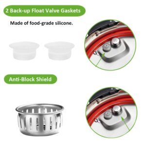 Steam Release Handle, Float Valve Compatible with Instant Pot Duo/Duo Plus 8 Qt - Also Including Replacements Parts of Float Valve Gaskets and Anti-Block Shield