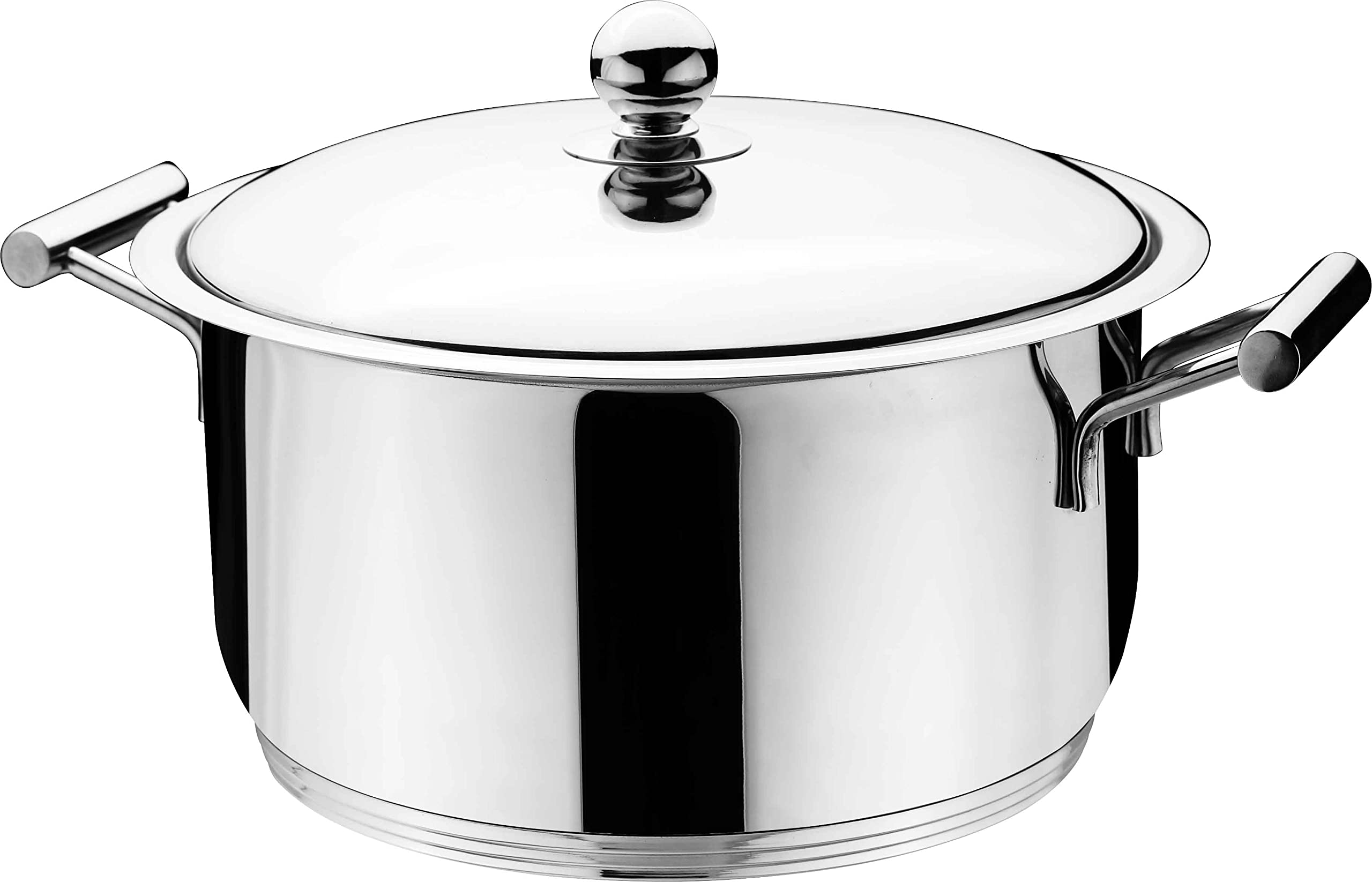 Stainless Steel Stockpot Stew Pot Casserole Soup Pot with Heat-Resistant Double Handle,Mirror Polished Stockpot 10.4 Quart with Lid,Professional Home Chef Grade Clad Pot for Induction Stovetop