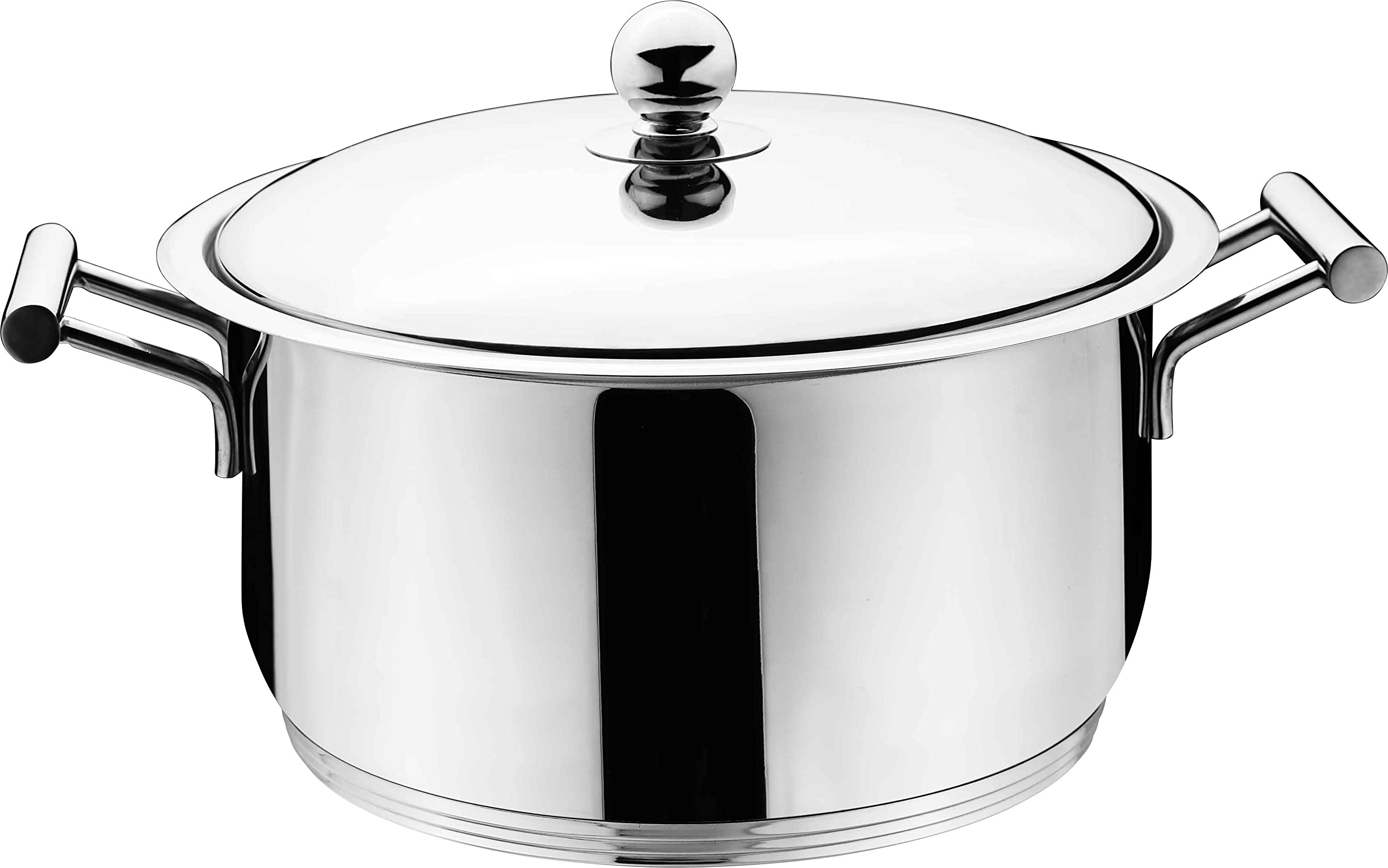 Stainless Steel Stockpot Stew Pot Casserole Soup Pot with Heat-Resistant Double Handle,Mirror Polished Stockpot 10.4 Quart with Lid,Professional Home Chef Grade Clad Pot for Induction Stovetop