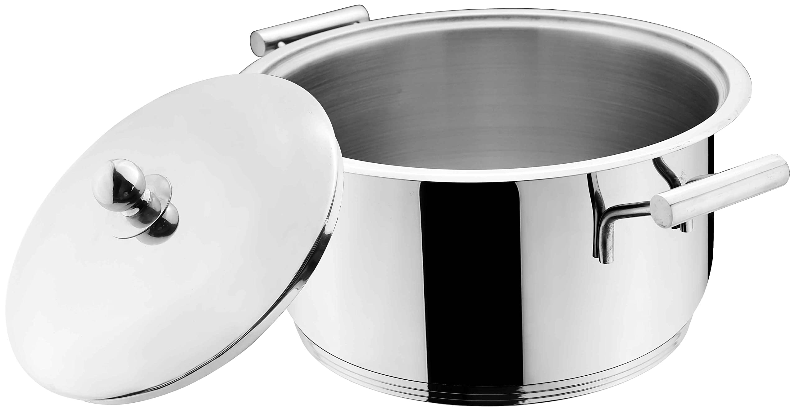 Stainless Steel Stockpot Stew Pot Casserole Soup Pot with Heat-Resistant Double Handle,Mirror Polished Stockpot 10.4 Quart with Lid,Professional Home Chef Grade Clad Pot for Induction Stovetop