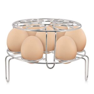 tomote egg steamer rack trivet for instant pot accessories 5 qt, 6 qt, 8 qt pressure cooker - 2 pack stackable 304 stainless steel multipurpose cooling rack (2 pack)