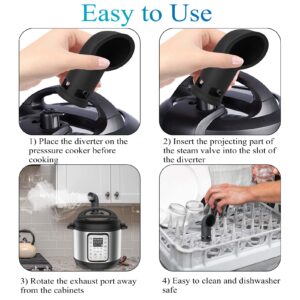 GXF Steam Release Diverter, Silicone Black Steam Diverter Kitchen Accessories for Instant Pot DUO,DUO Plus, Smart Pressure Cooker, Compatible With Mini, 3 Qt 5 Qt 6 Qt 8 Qt Pressure Valve (DUO/Smart)