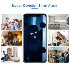 PAMBRUM Spy Camera, 1080P Mini Hidden Cameras Wireless Wi-Fi Security Camera with 2-Lens 90°flip Motion Detector Night Vision for Home Surveillance Indoor and Outdoor