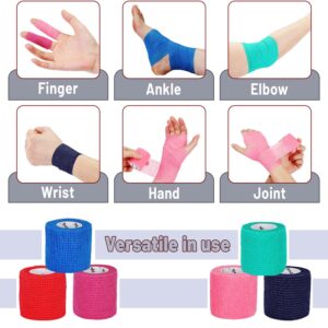 Mr. Pen- Self Adhesive Bandage Wrap, Assorted Colors, 2" x 5 Yards, 6 Pack, Elastic, Self Stick, Stretch, Self Adherent, Medical Bandage Wrap