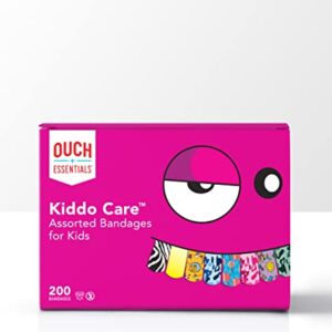 Ouch Essentials Kiddo Care - Kids Adhesive Bandages, Assorted Styles, 200 Count