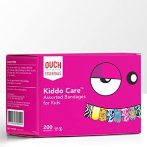 Ouch Essentials Kiddo Care - Kids Adhesive Bandages, Assorted Styles, 200 Count