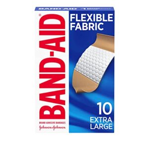 band-aid brand adhesive bandages flexible fabric, extra large, 10 count (pack of 2)